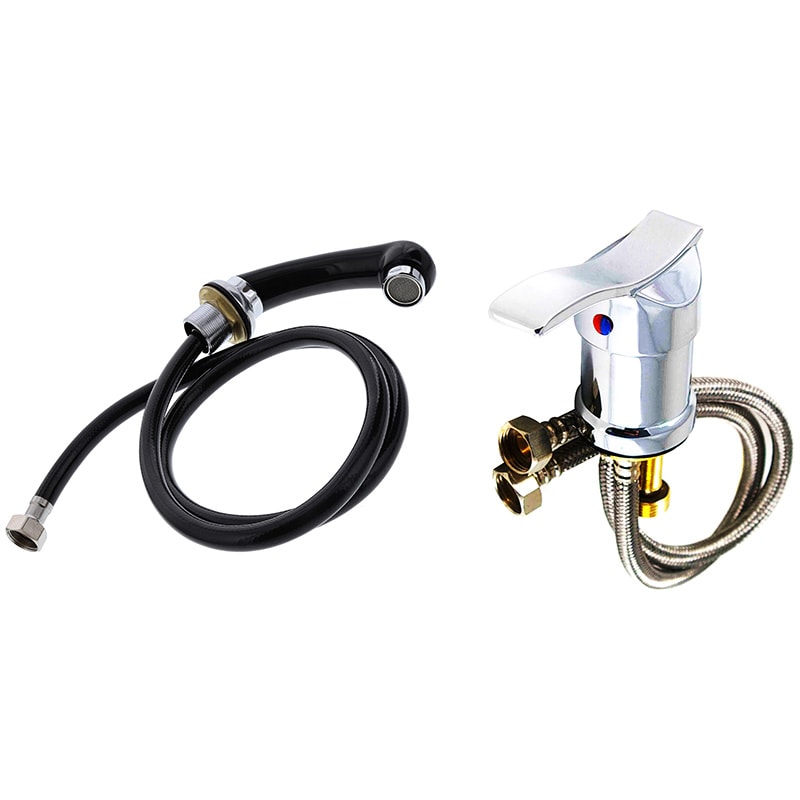 Hot & Cold Chrome Mixer Tap #18 (2276) & Hot/Shower Black Set (2272 ...